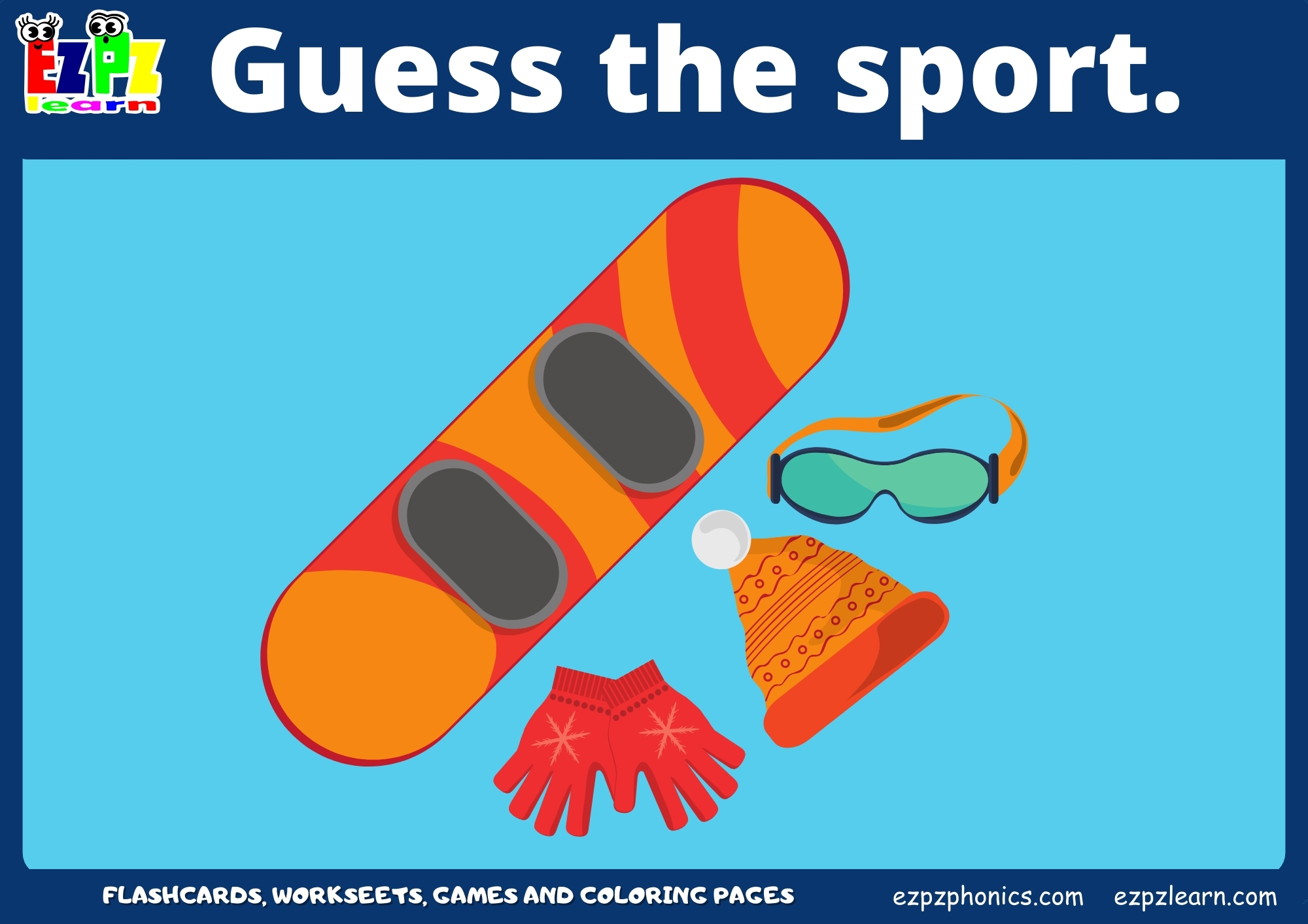 Sports Guessing Game for Kids and ESL Students - Ezpzlearn.com