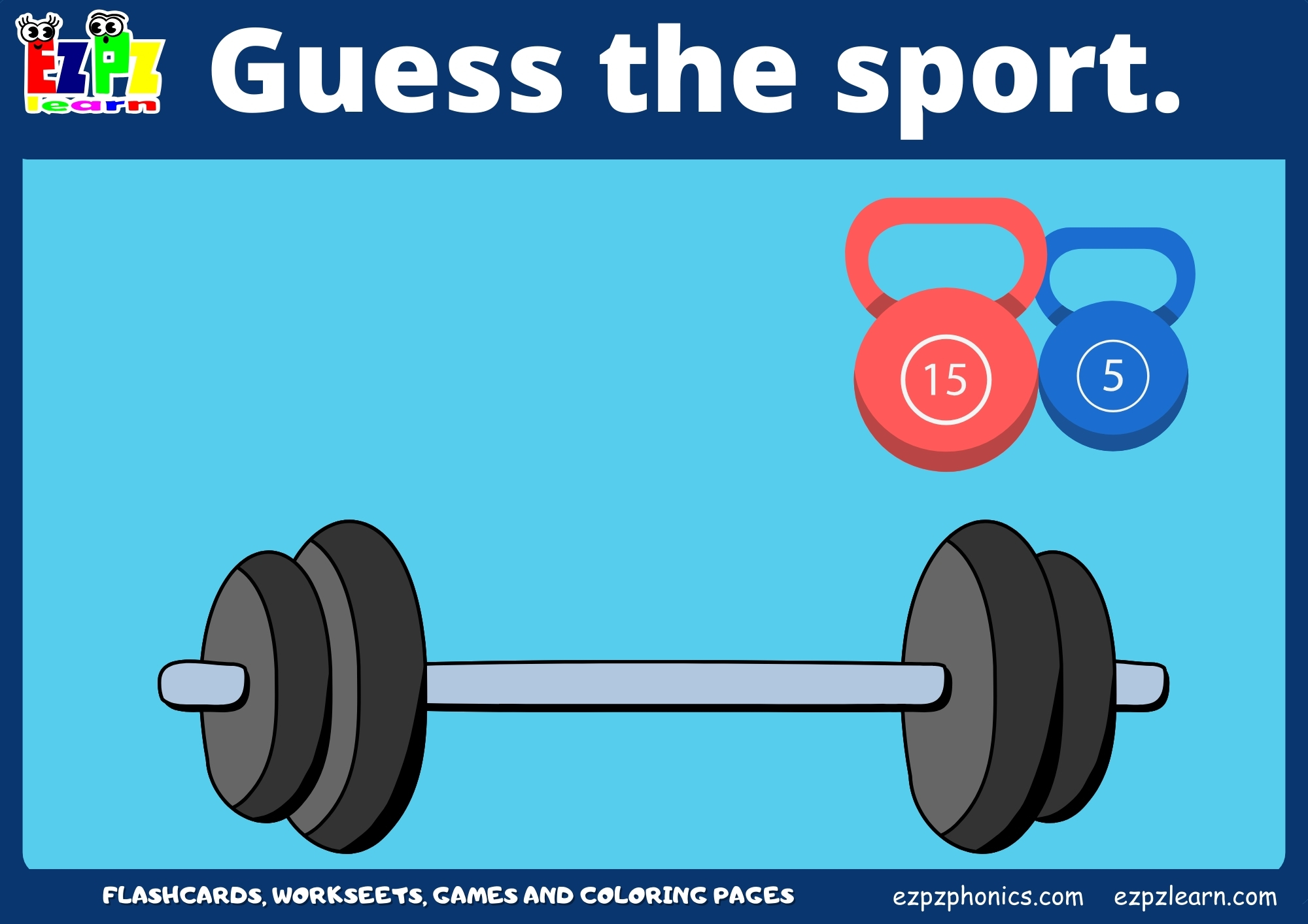 Sports Guessing Game for Kids and ESL Students - Ezpzlearn.com