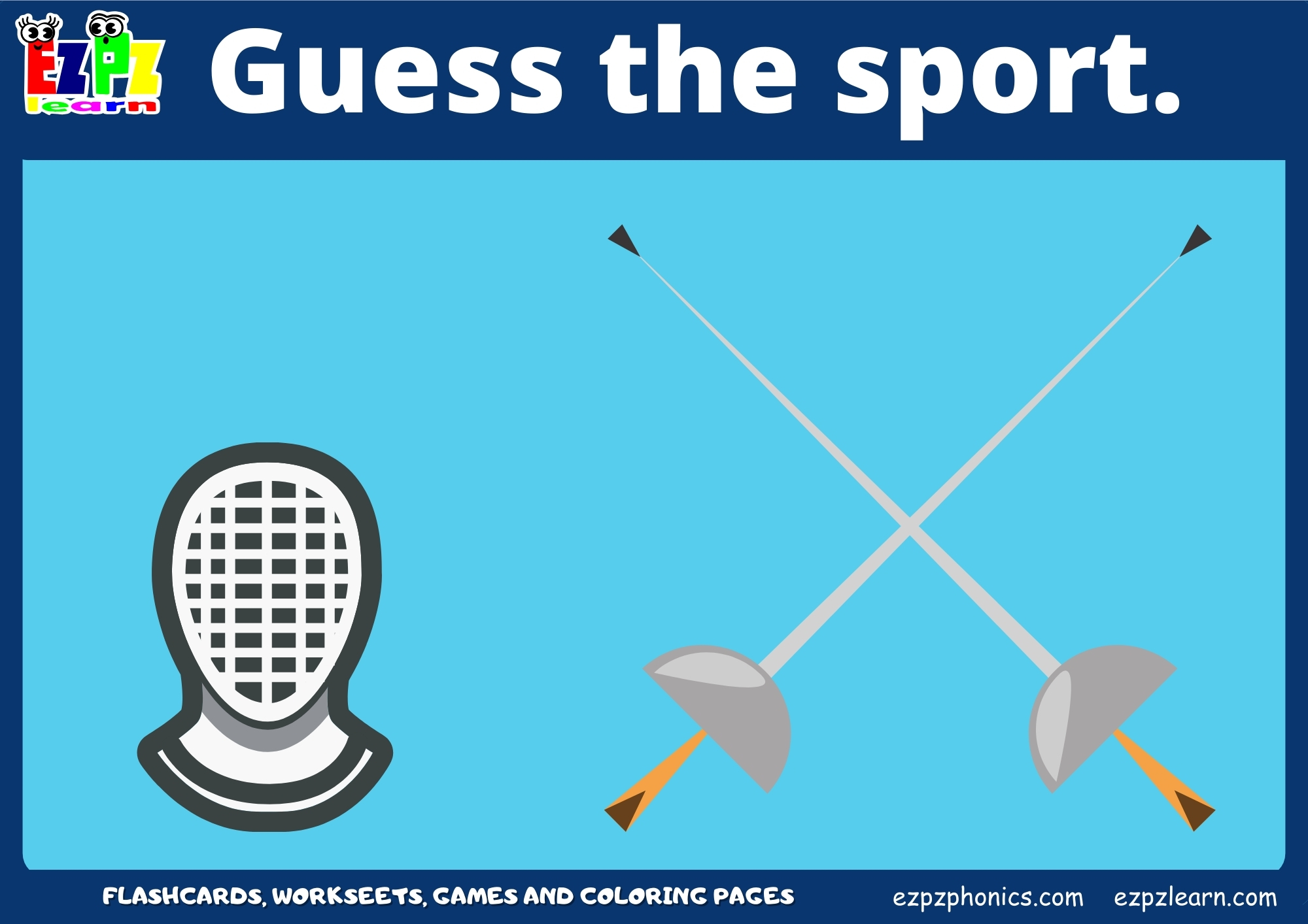 Sports Guessing Game for Kids and ESL Students - Ezpzlearn.com