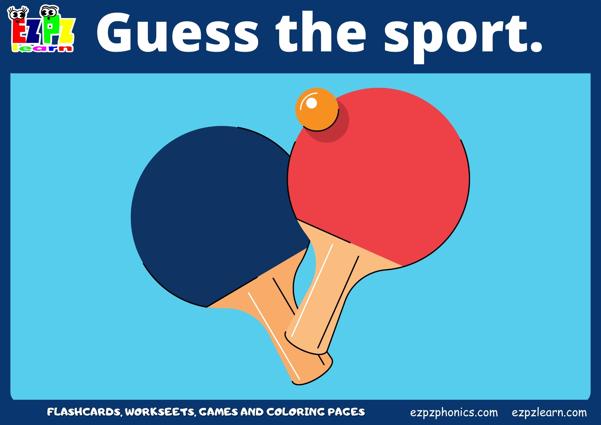 Sports Guessing Game for Kids and ESL Students - Ezpzlearn.com