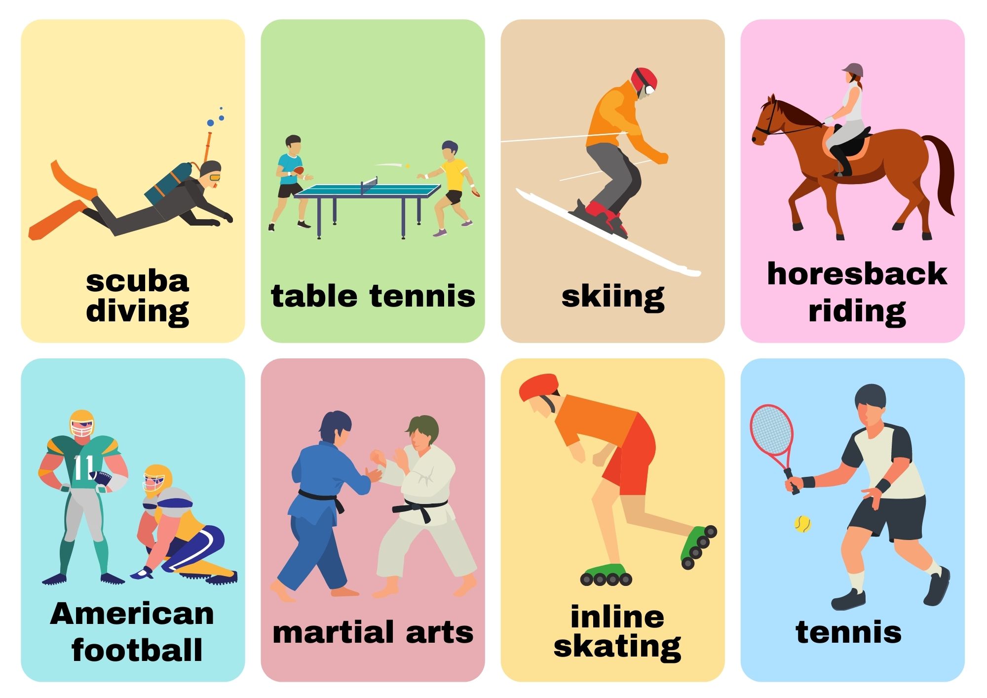Sports No Words Flashcards View Online or Free PDF Download - Ezpzlearn.com