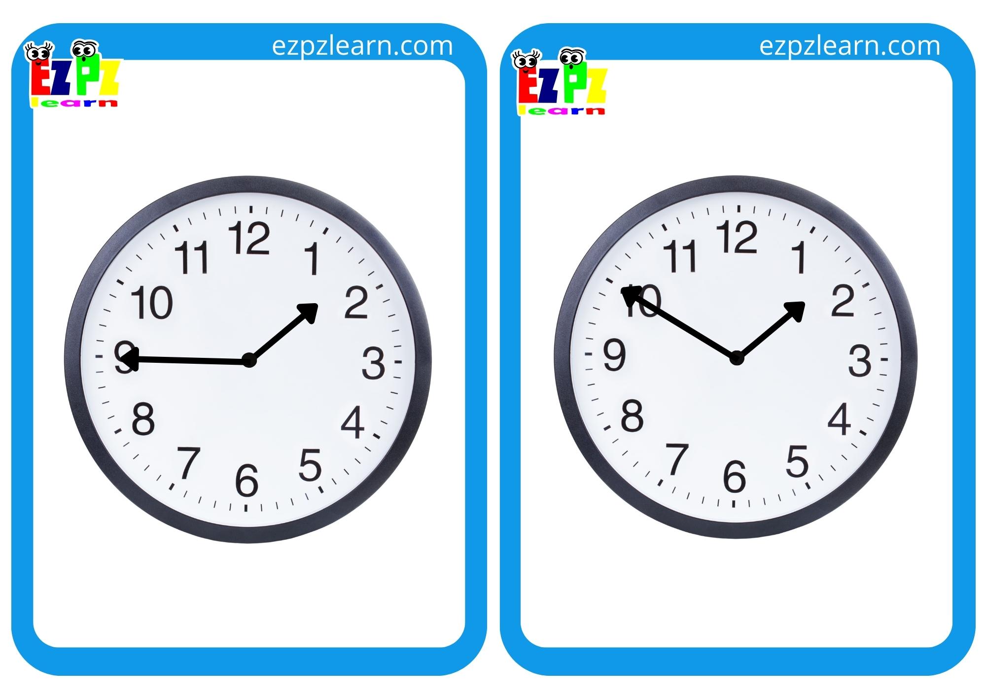 Telling Time in Five Minute Intervals Half Page Flashcards For ...