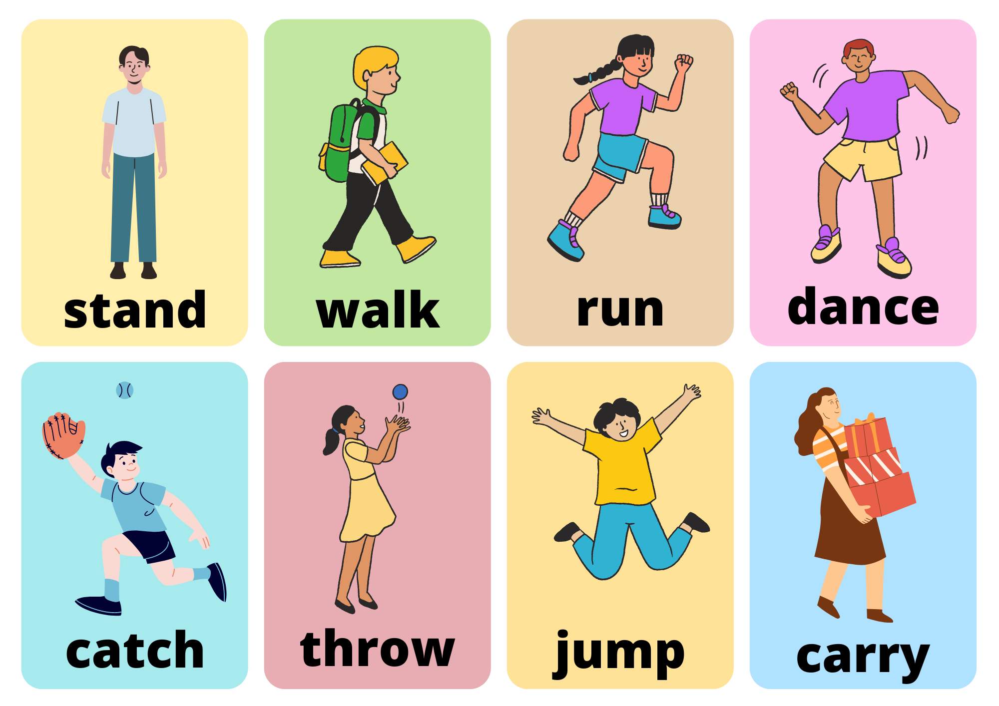 Verbs of Body Motion View Online or PDF Download - Ezpzlearn.com