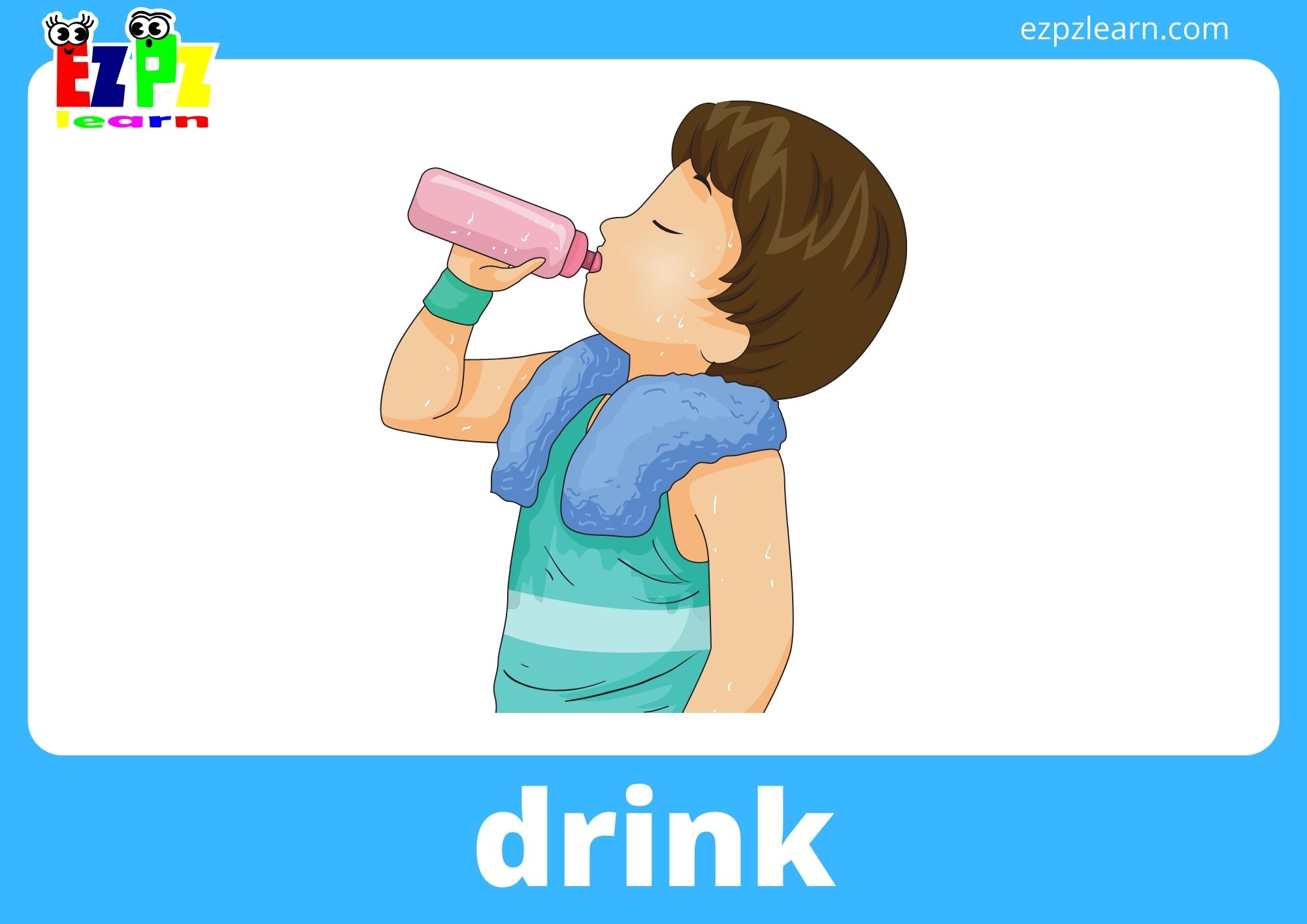 Action Verbs Flashcards With Words - Ezpzlearn.com