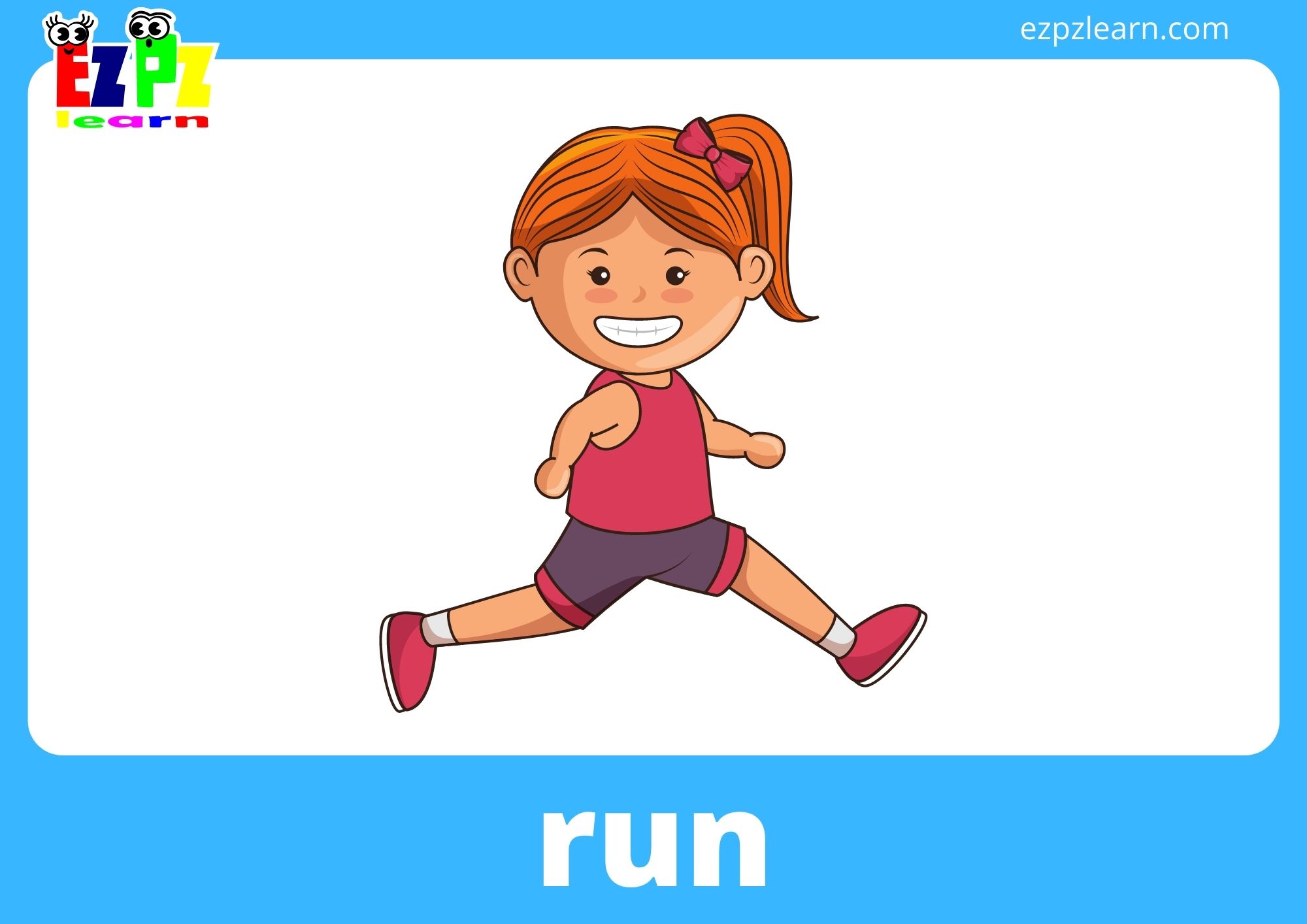Action Verbs Flashcards With Words - Ezpzlearn.com
