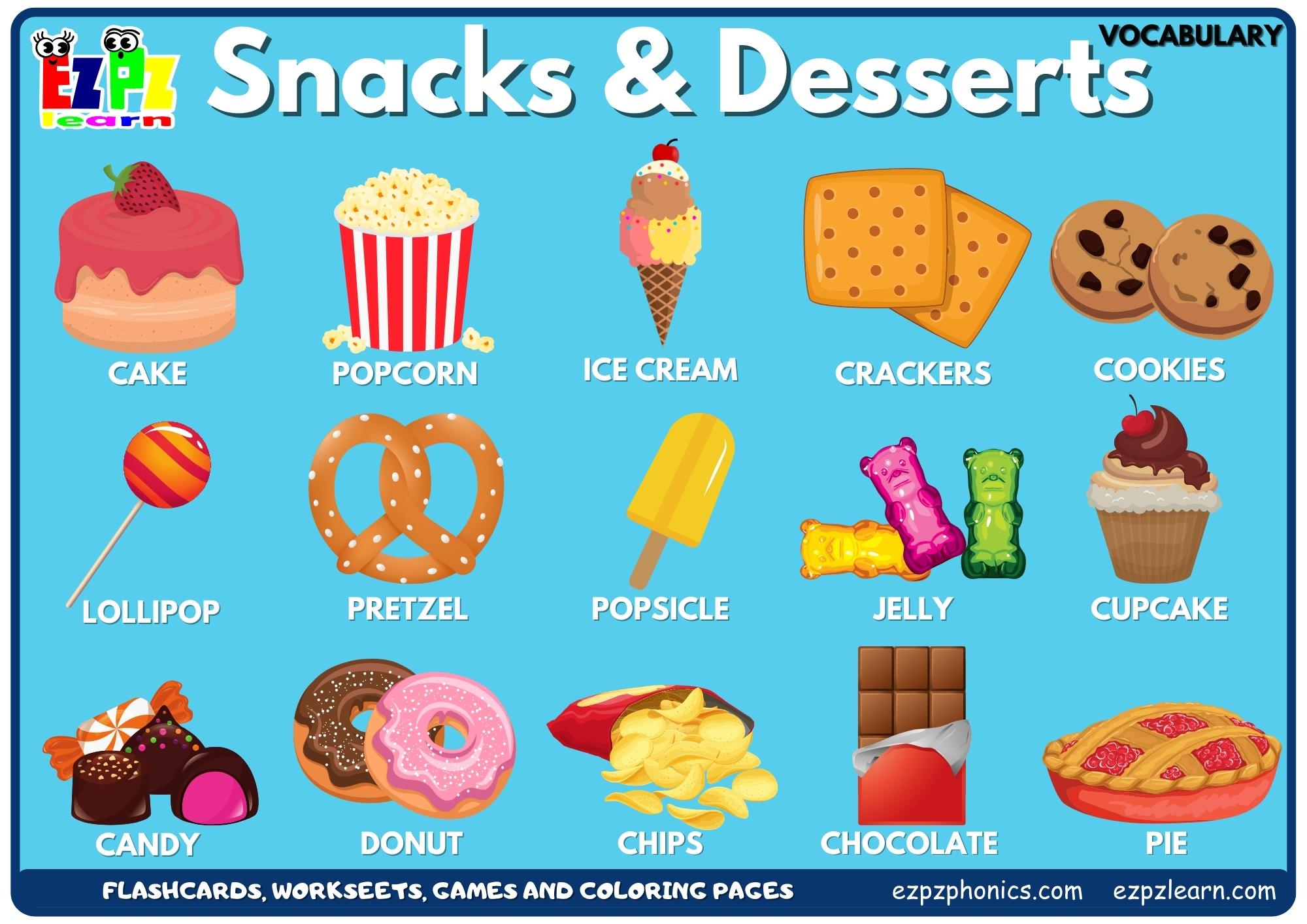 Snacks Desserts - Ezpzlearn.com