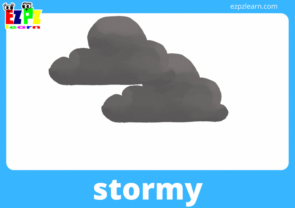 Animated Weather Flashcards with Words - Ezpzlearn.com