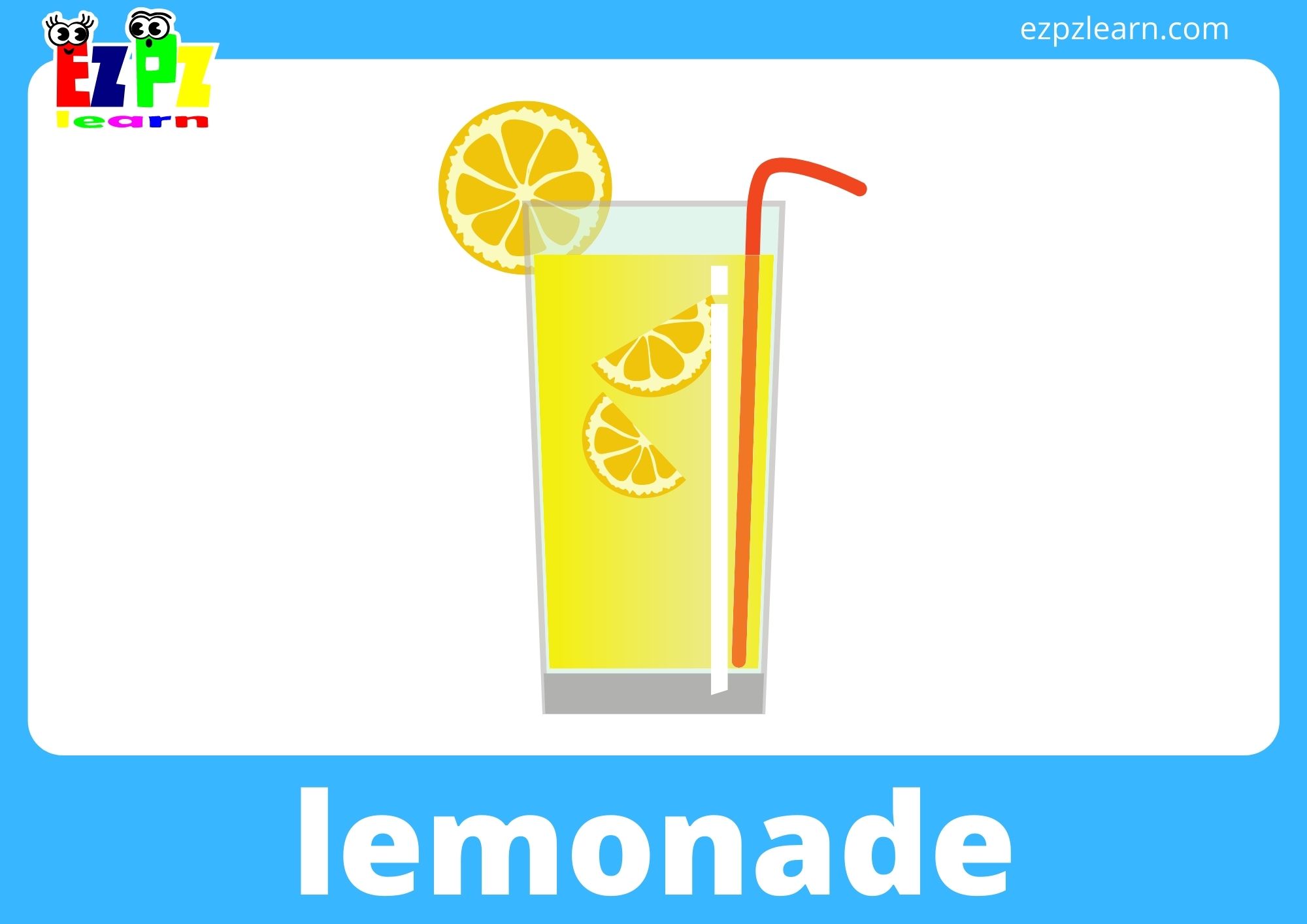 Drinks Flashcards With Words ONLINE - Ezpzlearn.com