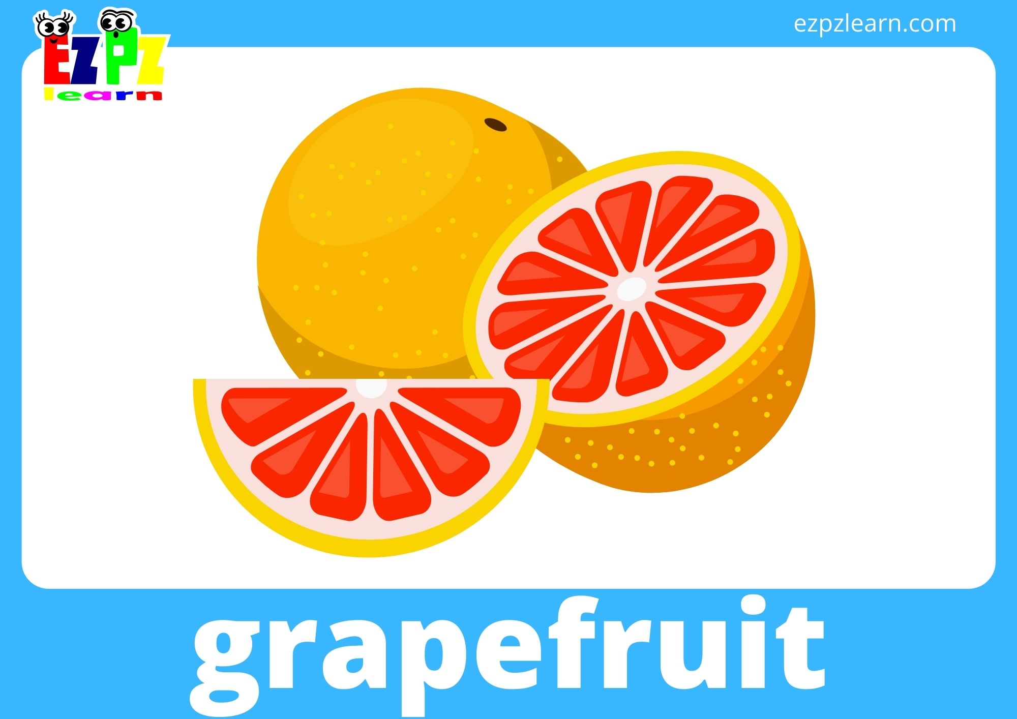 Fruit Flashcards with words use online or PDF download - Ezpzlearn.com