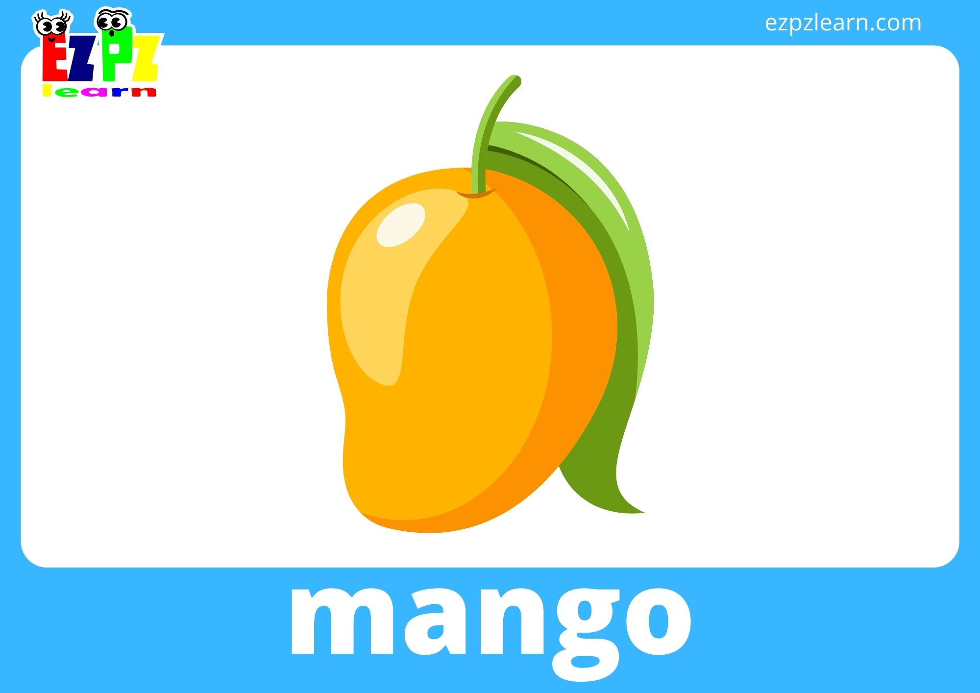 Fruit Flashcards with words use online or PDF download - Ezpzlearn.com