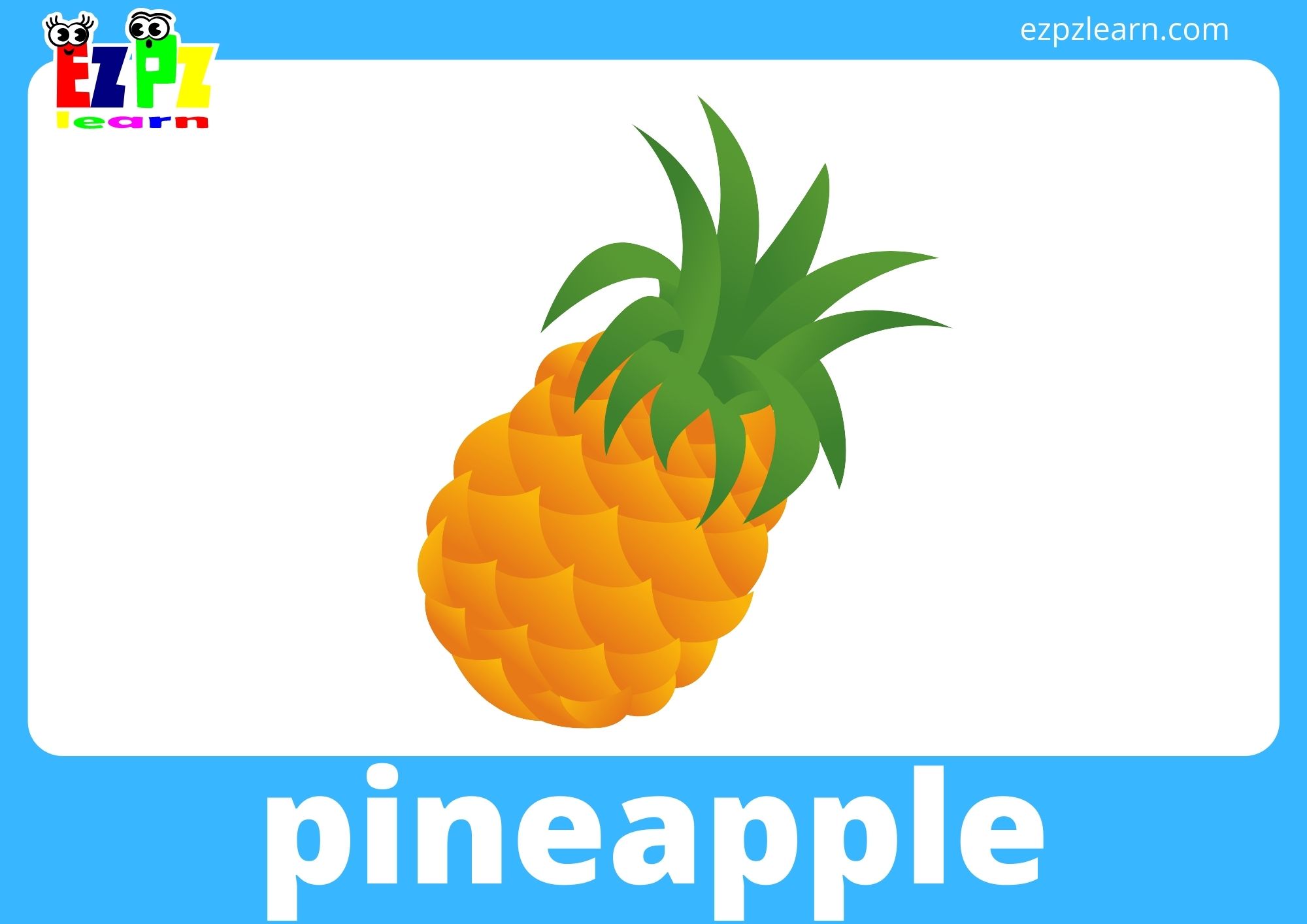 Fruit Flashcards with words use online or PDF download - Ezpzlearn.com