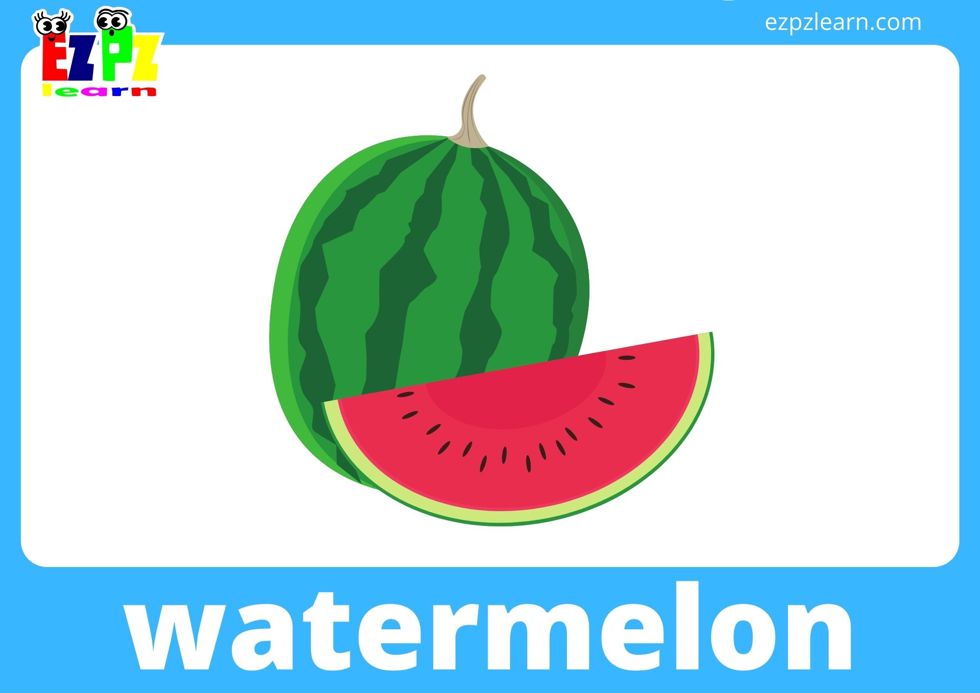 Fruit Flashcards with words use online or PDF download - Ezpzlearn.com