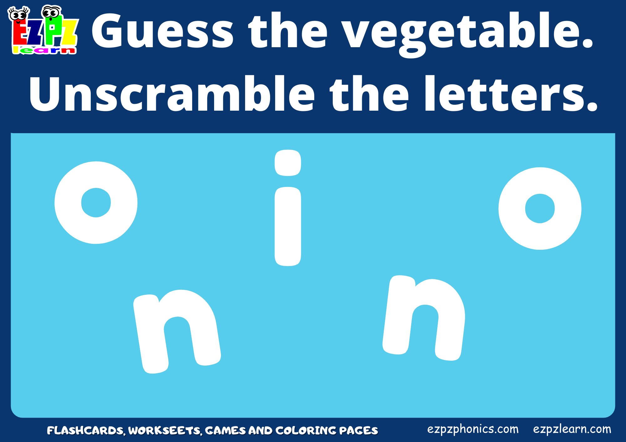 Vegetables Food Vocabulary Word Scramble Guessing Game. Great for kids ...