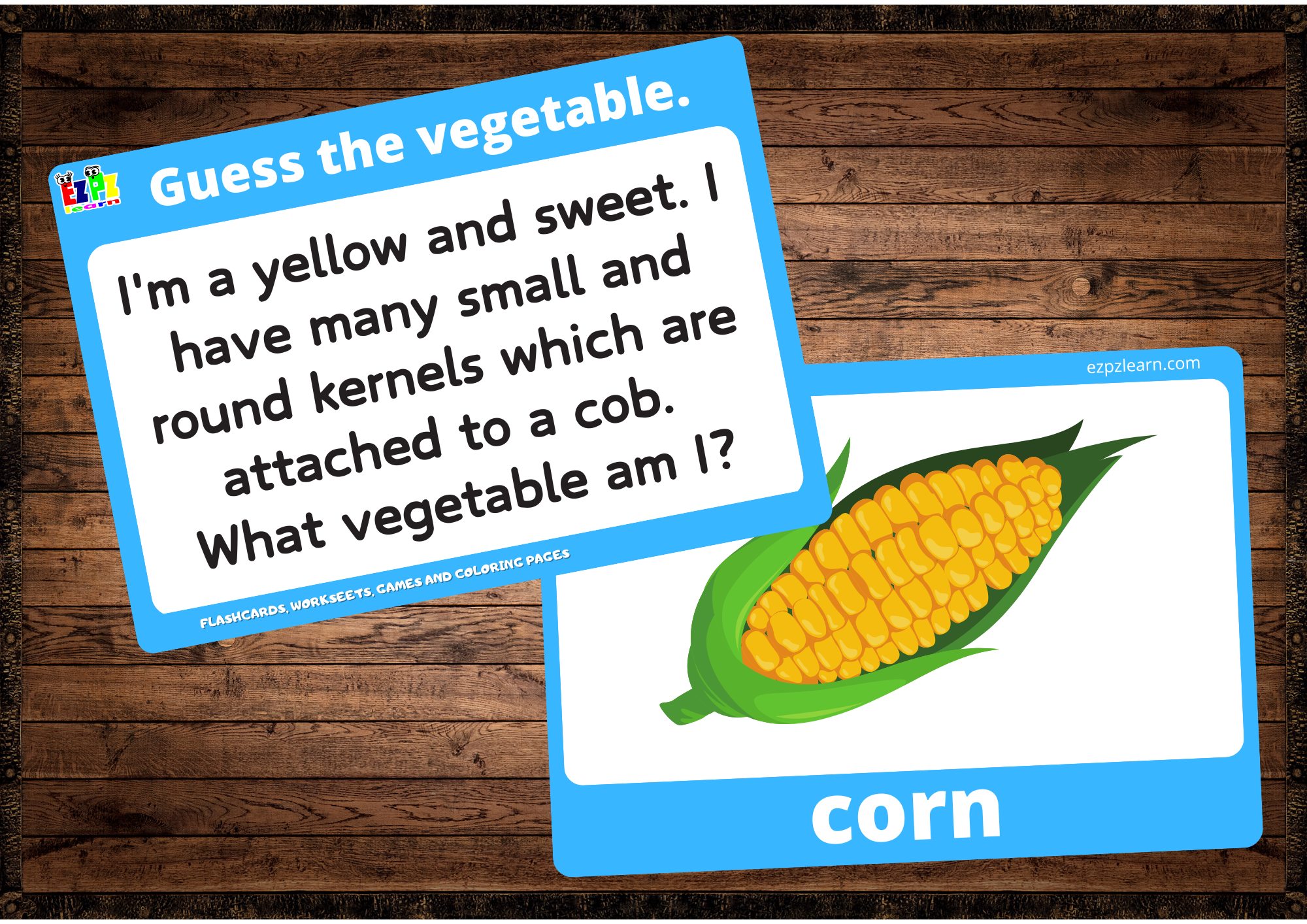Vegetables Vocabulary Guessing Game for Kids and ESL Students. Read the ...